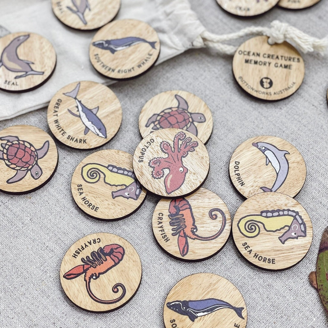 Ocean Creatures Memory Game – Three Wild Sprouts