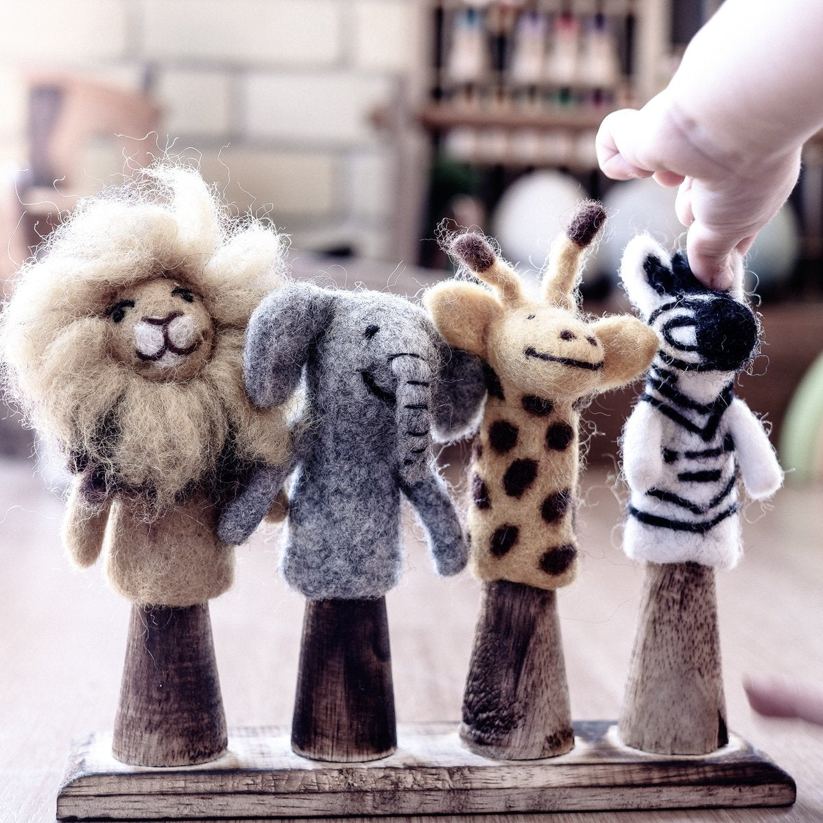 Finger Puppets - African Animals Set of Four – Three Wild Sprouts