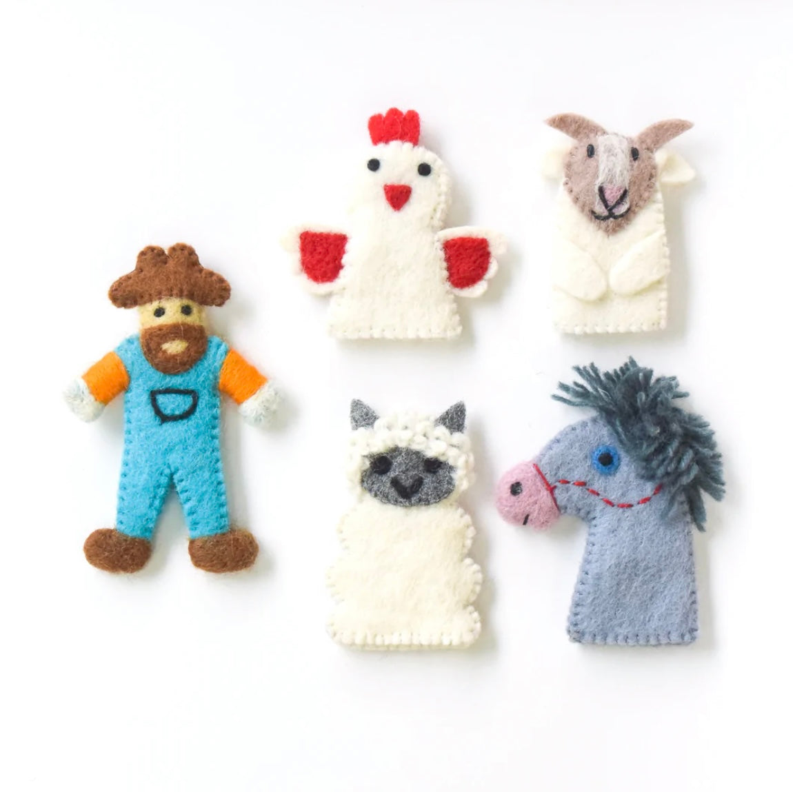 Old MacDonald Farm Animals B, Finger Puppet Set – Three Wild Sprouts